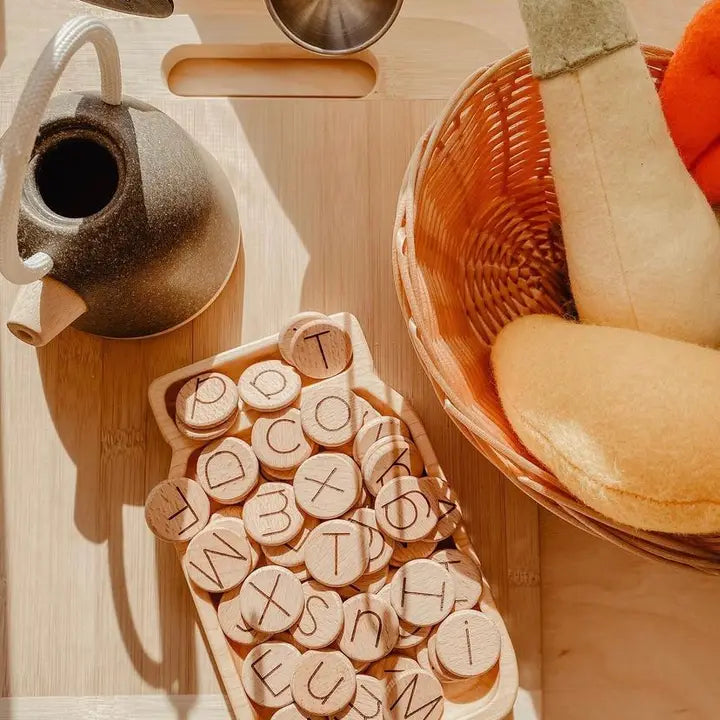 100 Mini Alphabet Coins (1") – Inspired Play Haus